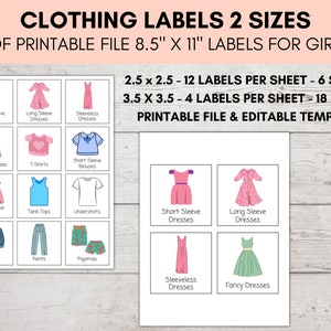 Kids Dresser Labels, EDITABLE & PRITNTABLE Closet Storage Labels ...