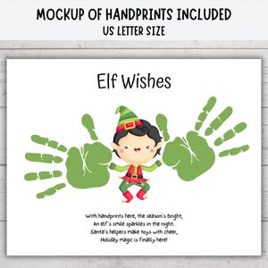 Elf Handprint Craft, Christmas Handprint Template, Merry Christmas ...