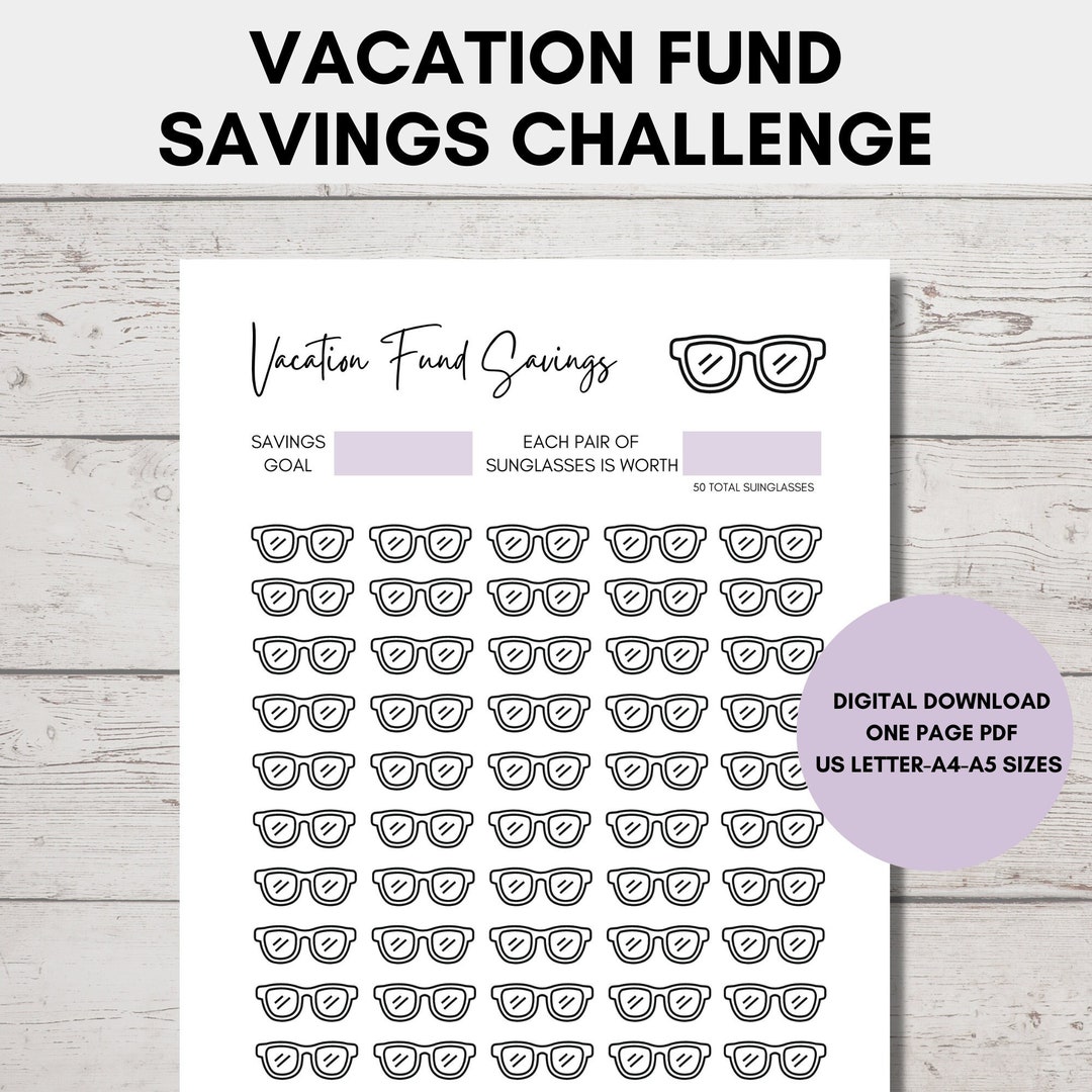 Vacation Fund Savings Printable, Vacation Fund Tracker, Money Saving ...