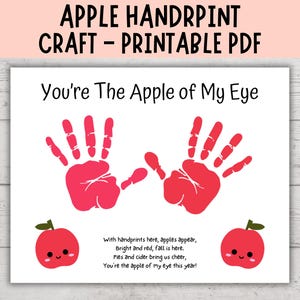 Fall Handprint Craft, Apple Handprint Craft, Apple of My Eye Handprint ...