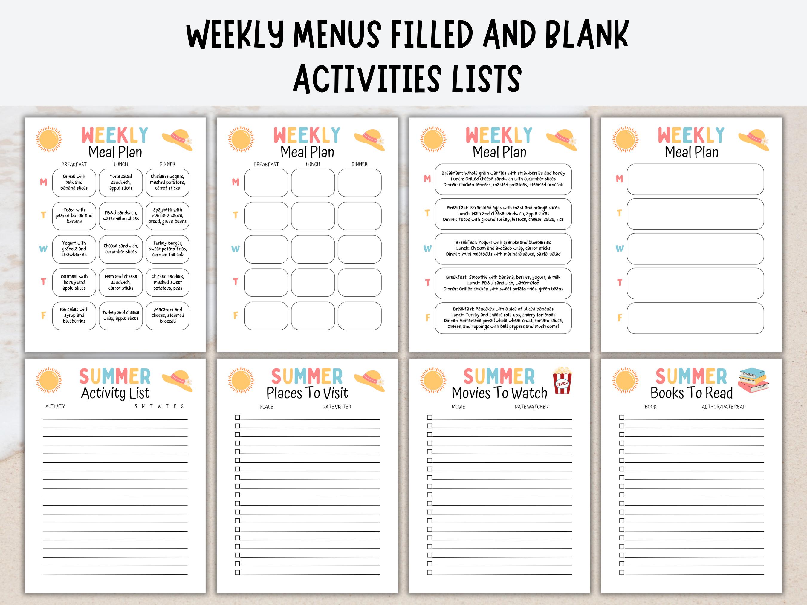 Summer Planner for Kids, 2025 Printable, Editable Canva Template ...