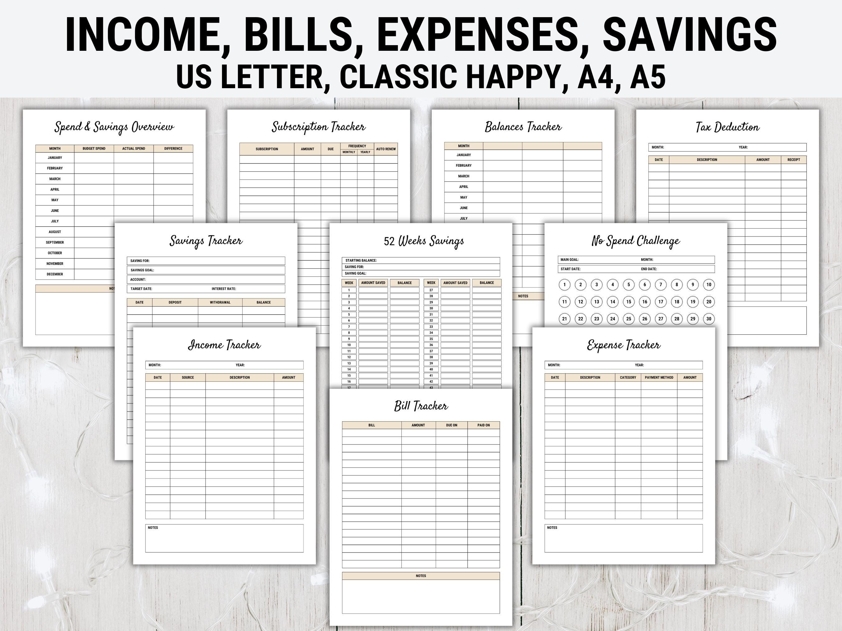 Budget Planner Printable, Finance Planner Templates, Savings Tracker ...