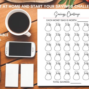 30 Day Challenge Printable to Save Money, No Spend Money Saving ...