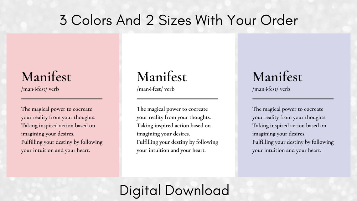 Manifest Definition Print Definition Print Manifest Manifest - Etsy