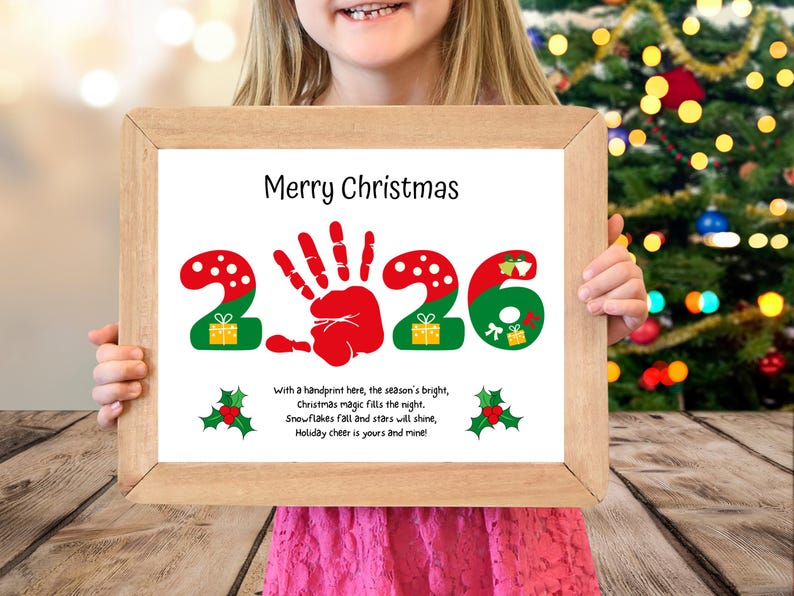 Christmas Handprint Craft 2026, Merry Christmas Handprint Template ...