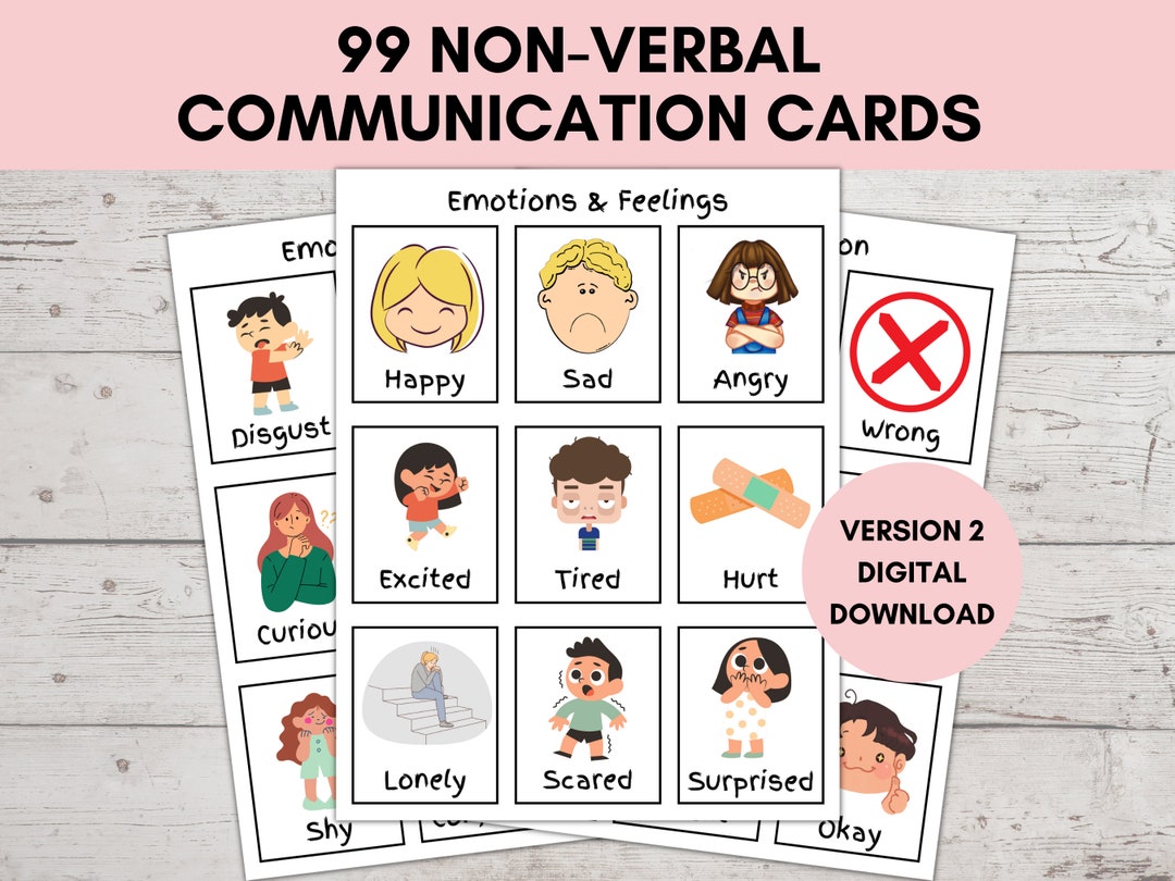 Nonverbal Communication Cards, Visual Board, Flash Cards Special Needs ...