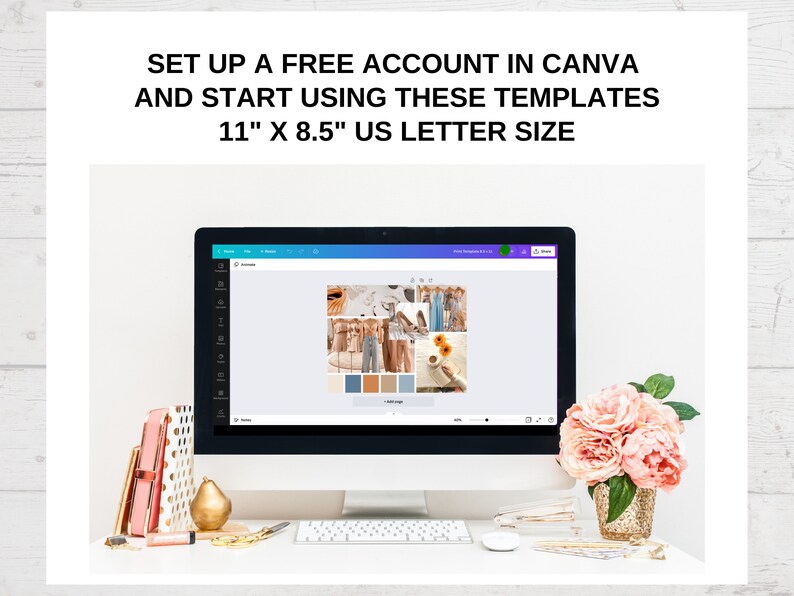 Mood Board Template, Editable Mood Board Canva, Inspiration Board, DIY ...