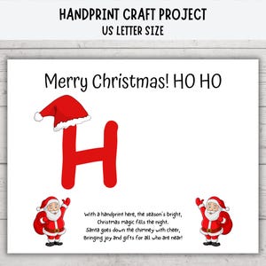 Christmas Handprint Craft, Santa, Merry Christmas Handprint Template ...