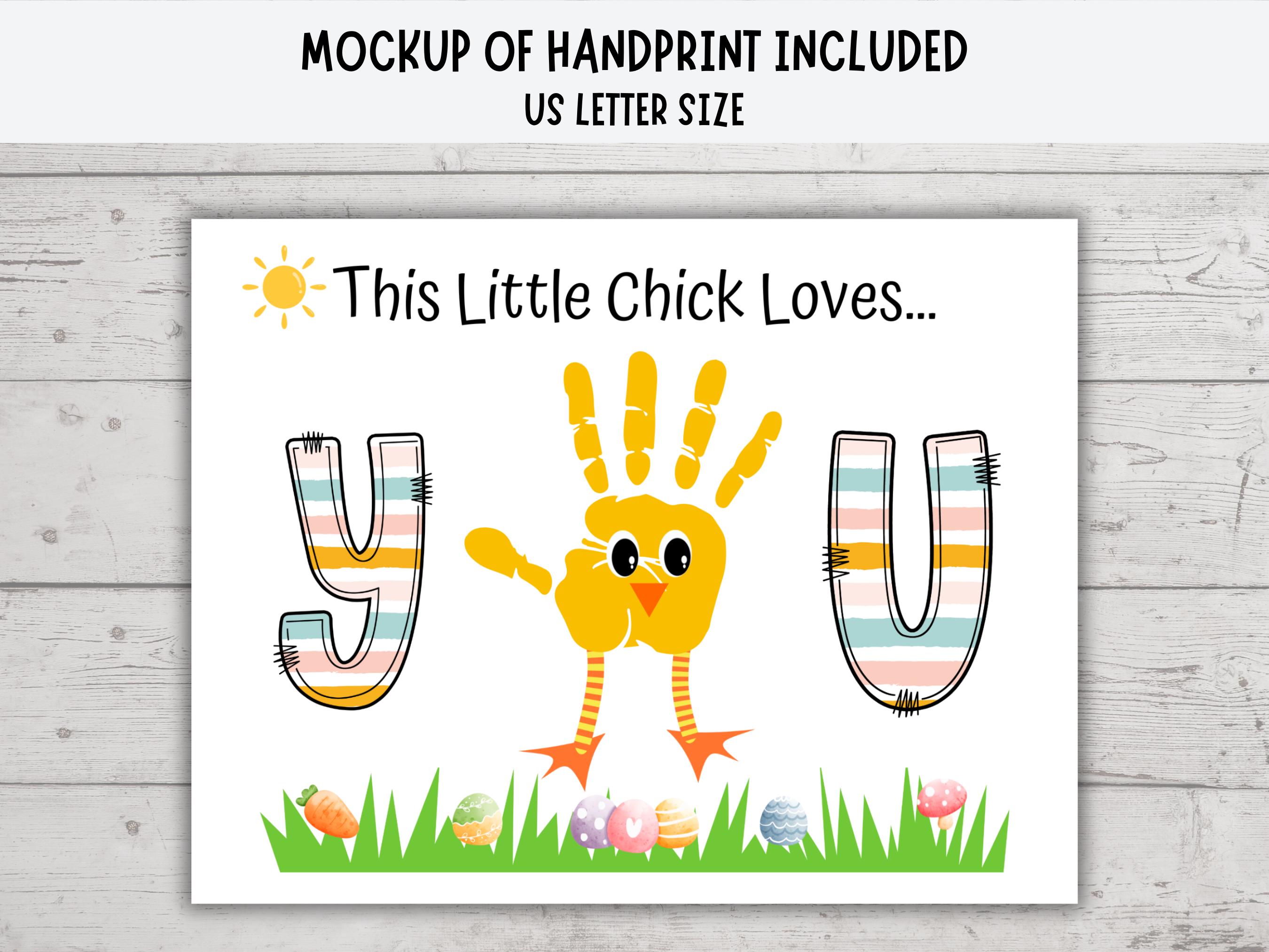 Easter Handprint Craft Little Chick, Spring Easter Handprint Template ...