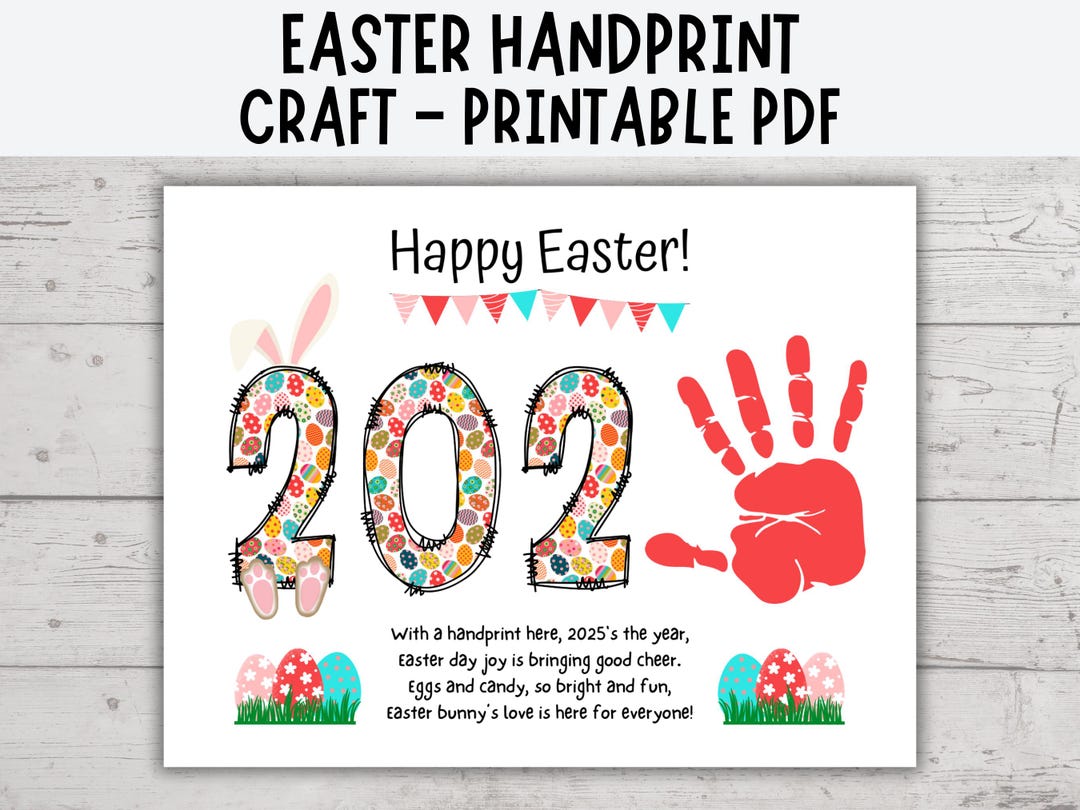 Easter Handprint Craft, 2025, Spring Easter Handprint Template, Easter ...