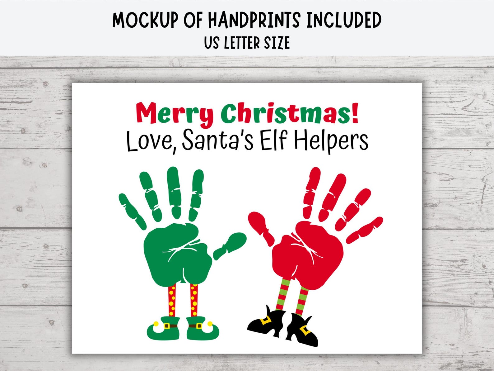 Christmas Handprint Craft, Elf Helpers Handprint Template, Merry ...