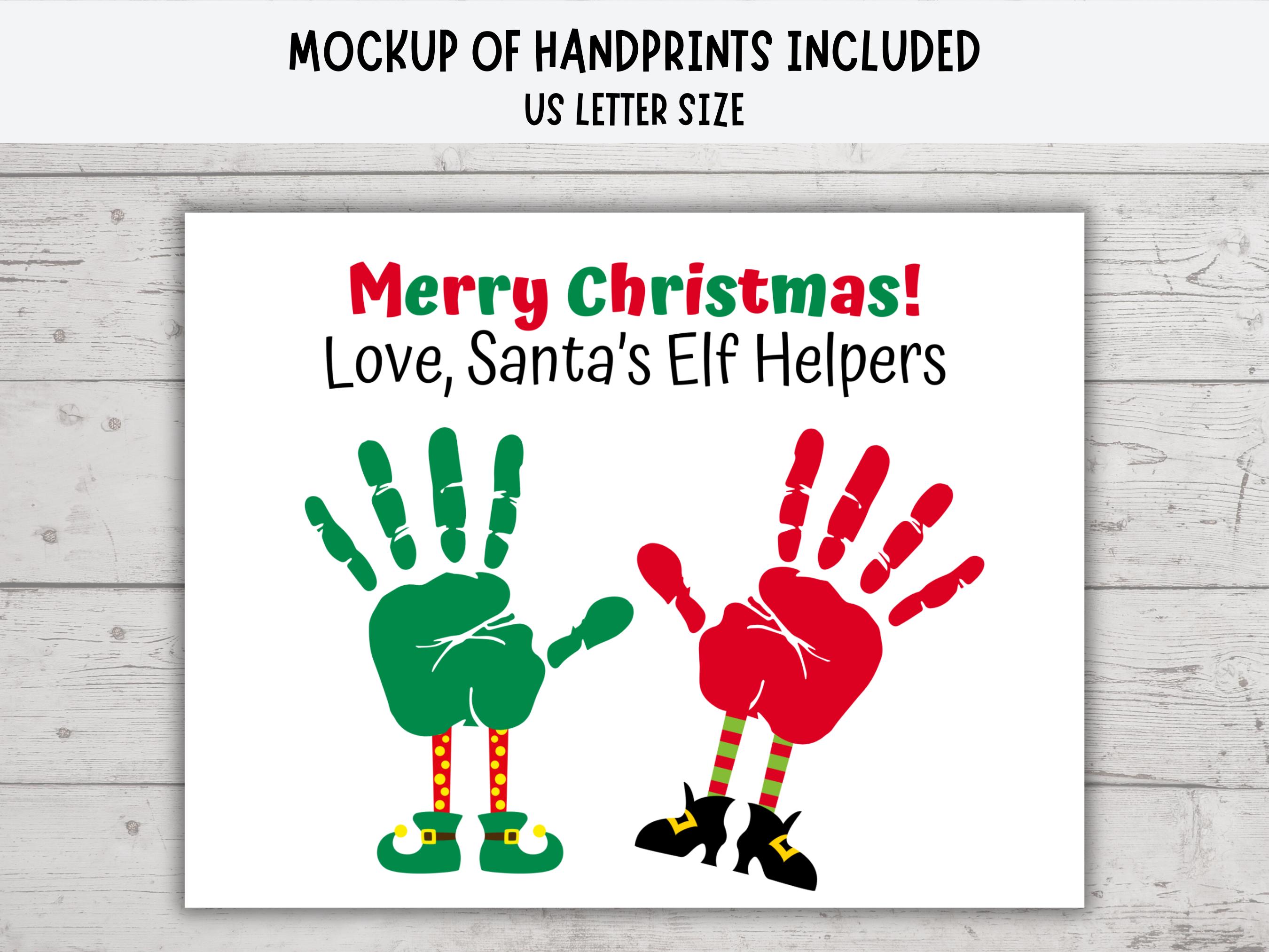 Christmas Handprint Craft, Elf Helpers Handprint Template, Merry ...