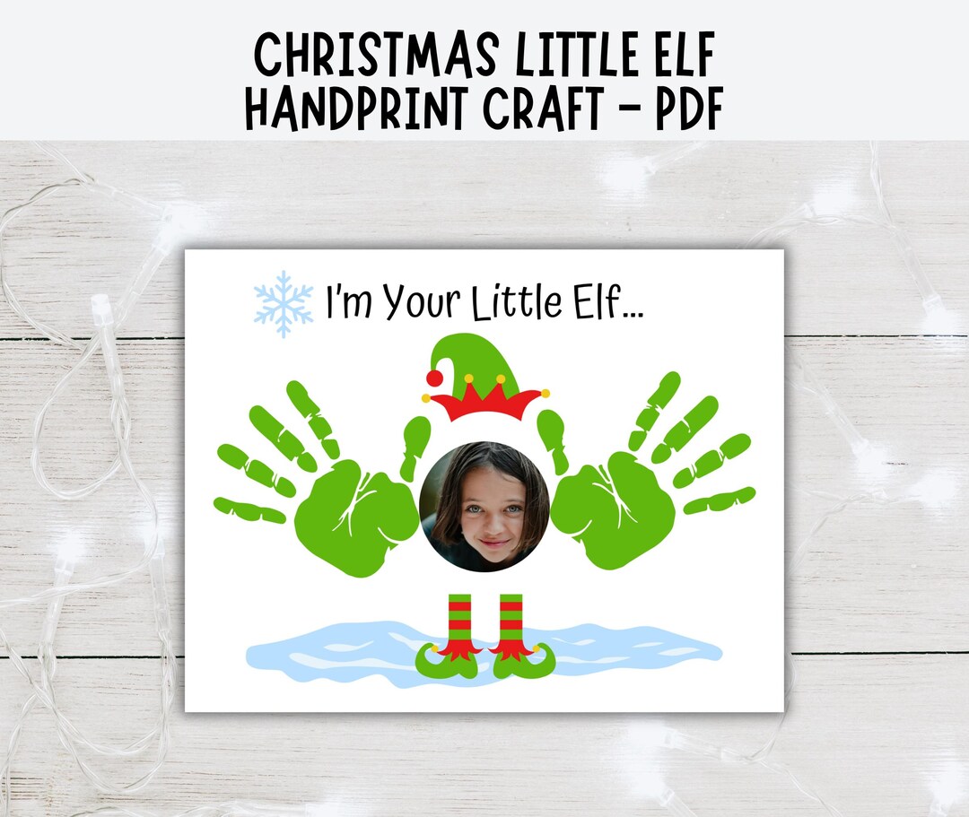 Christmas Elf Handprint Craft, Little Elf Handprint Art, Christmas ...