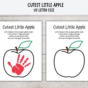 Apple Handprint Craft, Bundle Fall Handprint Craft, Cutest Little Apple ...