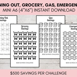 Savings Challenge Printable A6, Savings Challenge Bundle, A6 Sized Mini ...