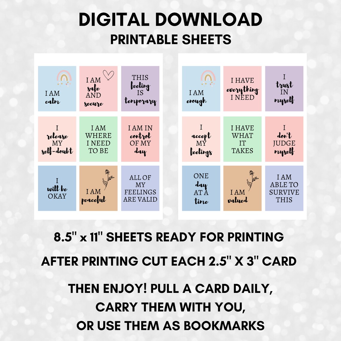 Anxiety Coping Cards Affirmation Cards Printable Anxiety - Etsy