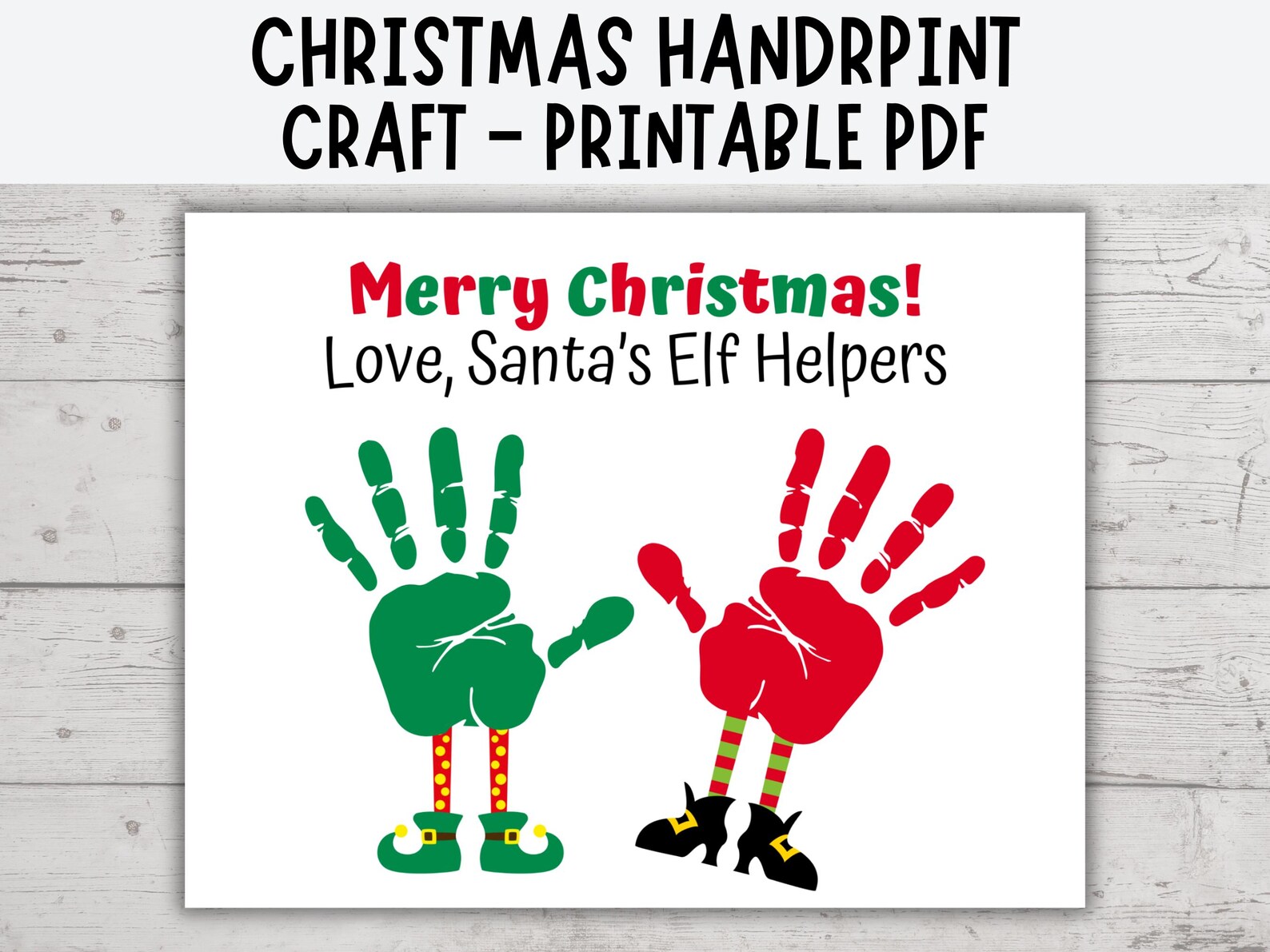 Christmas Handprint Craft, Elf Helpers Handprint Template, Merry ...