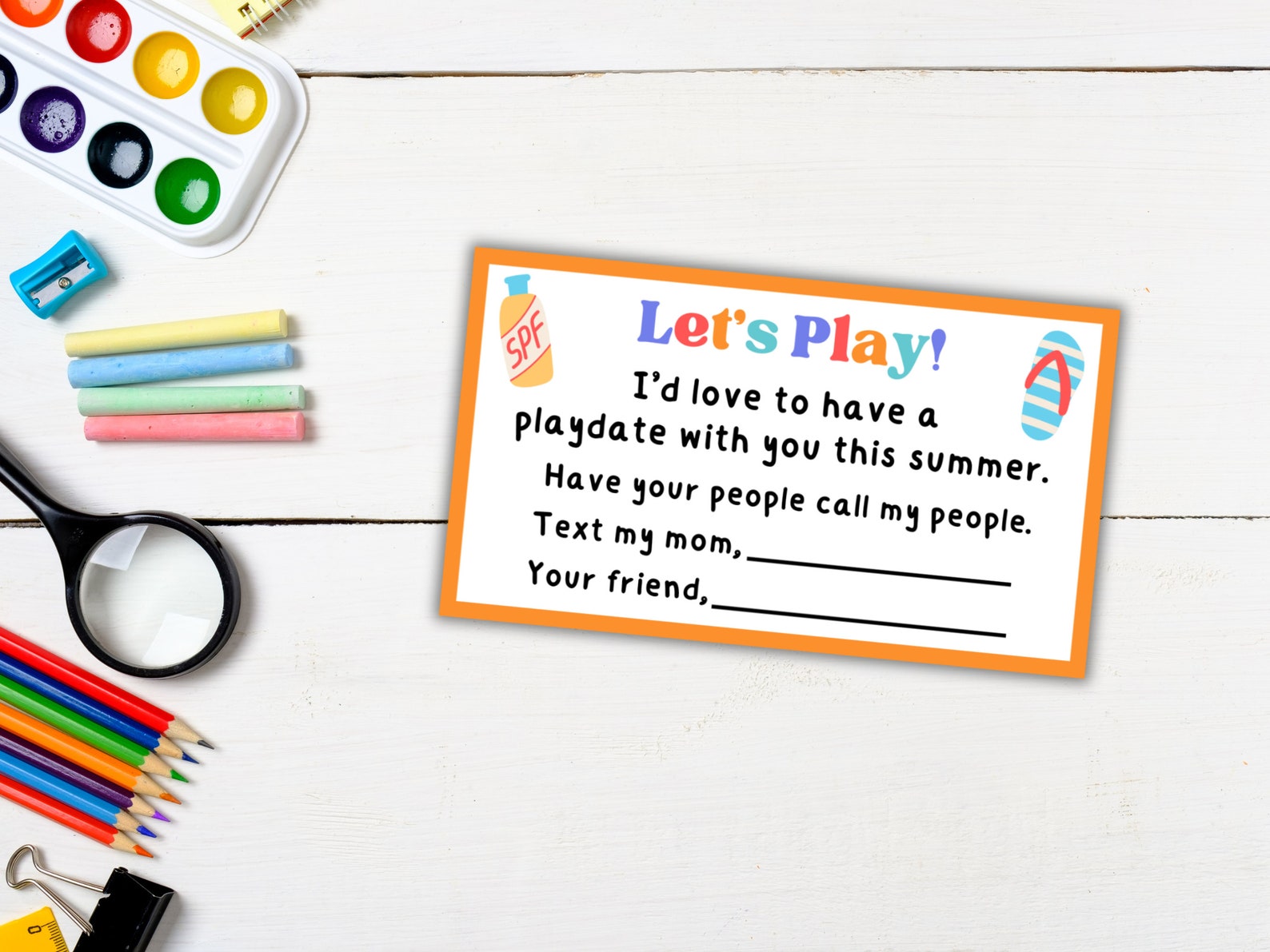 Playdate Cards, Printable Editable Playdate Cards for Kids, Play Date ...