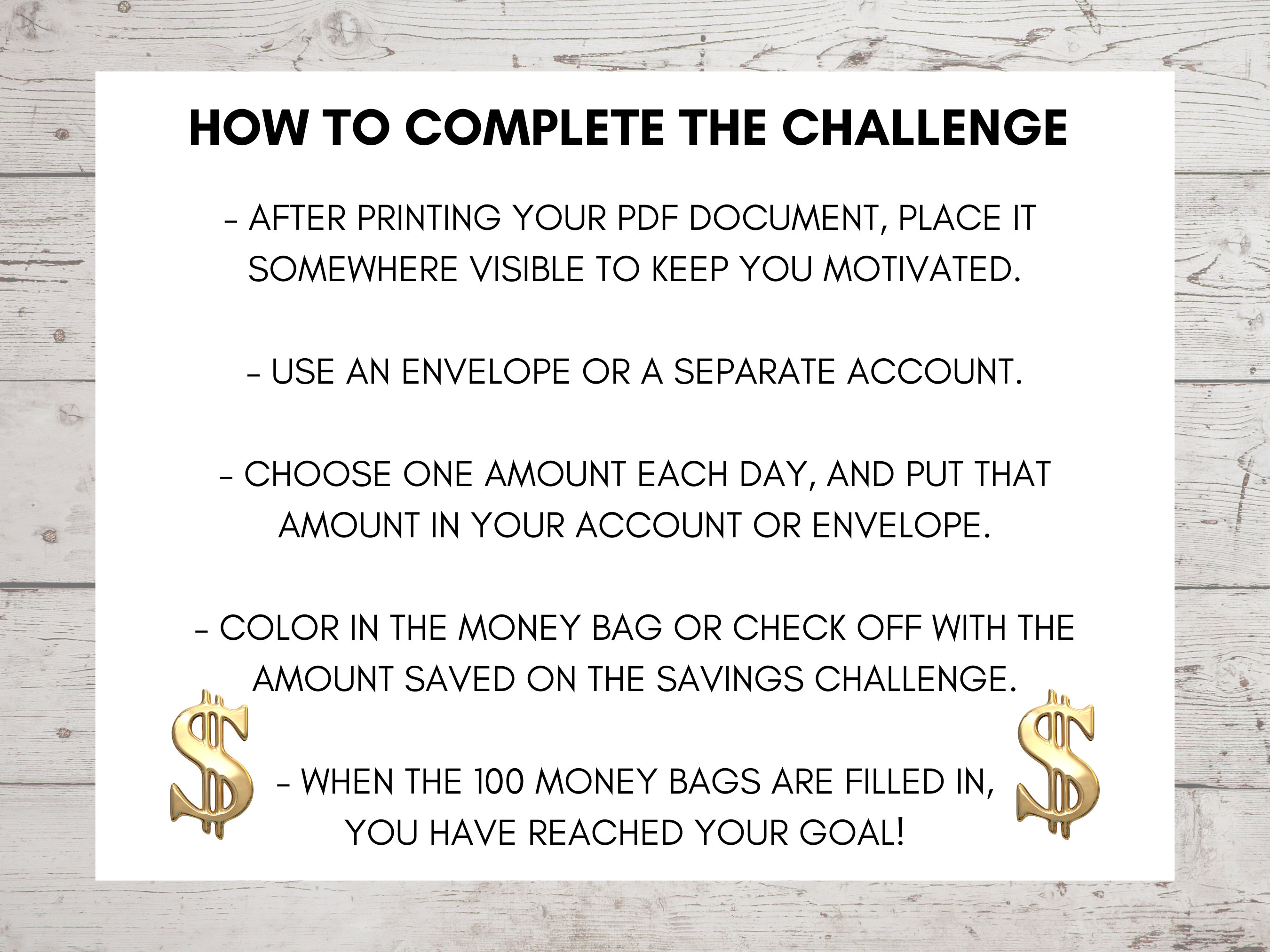 100 Envelope Challenge Printable, 5050 Money Savings Printable ...