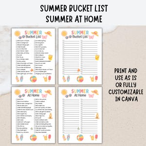 Summer Planner Bundle for Kids, Printable Editable Canva Templates ...