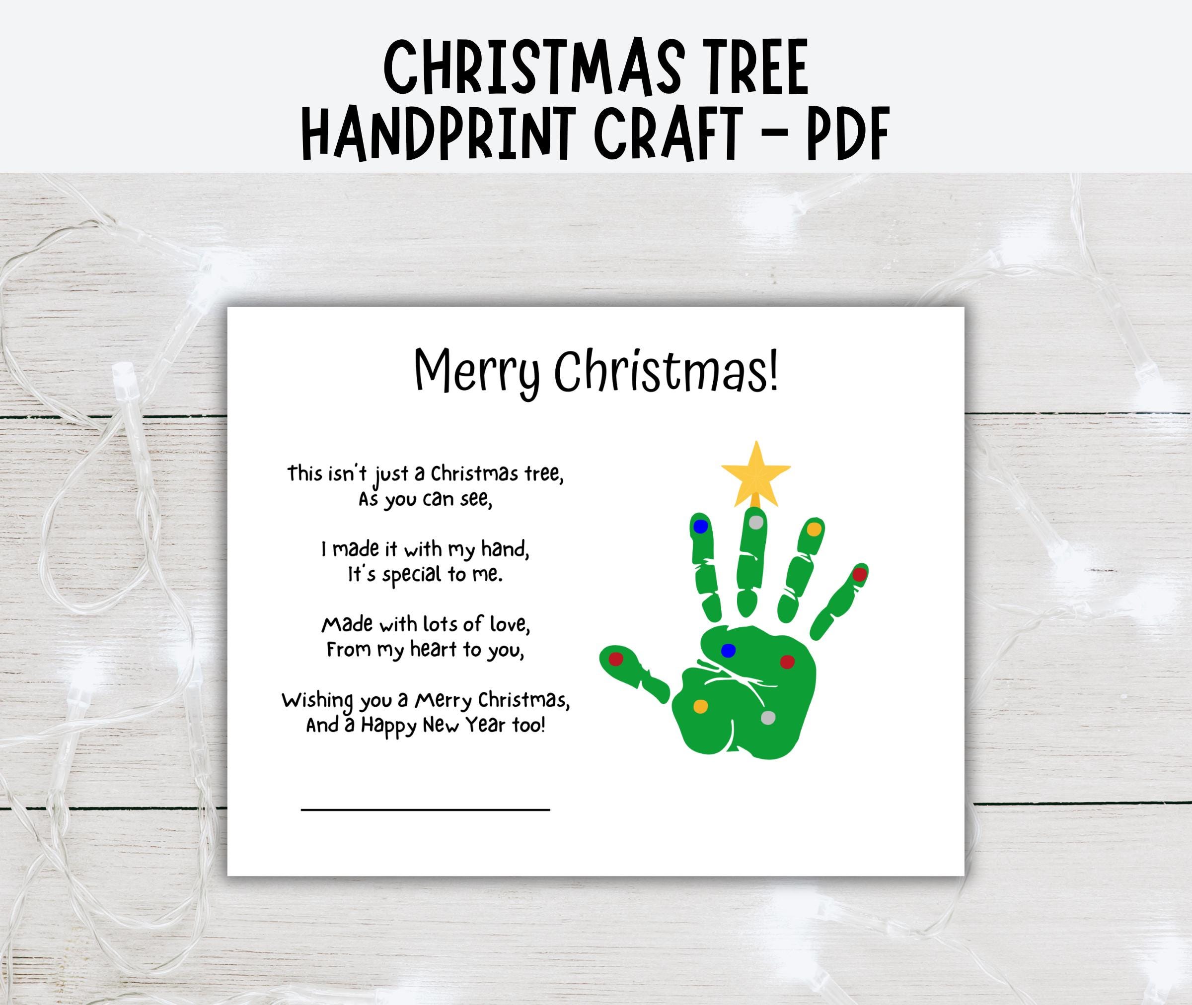 Christmas Tree Handprint Craft, Handprint Template, Merry Christmas ...