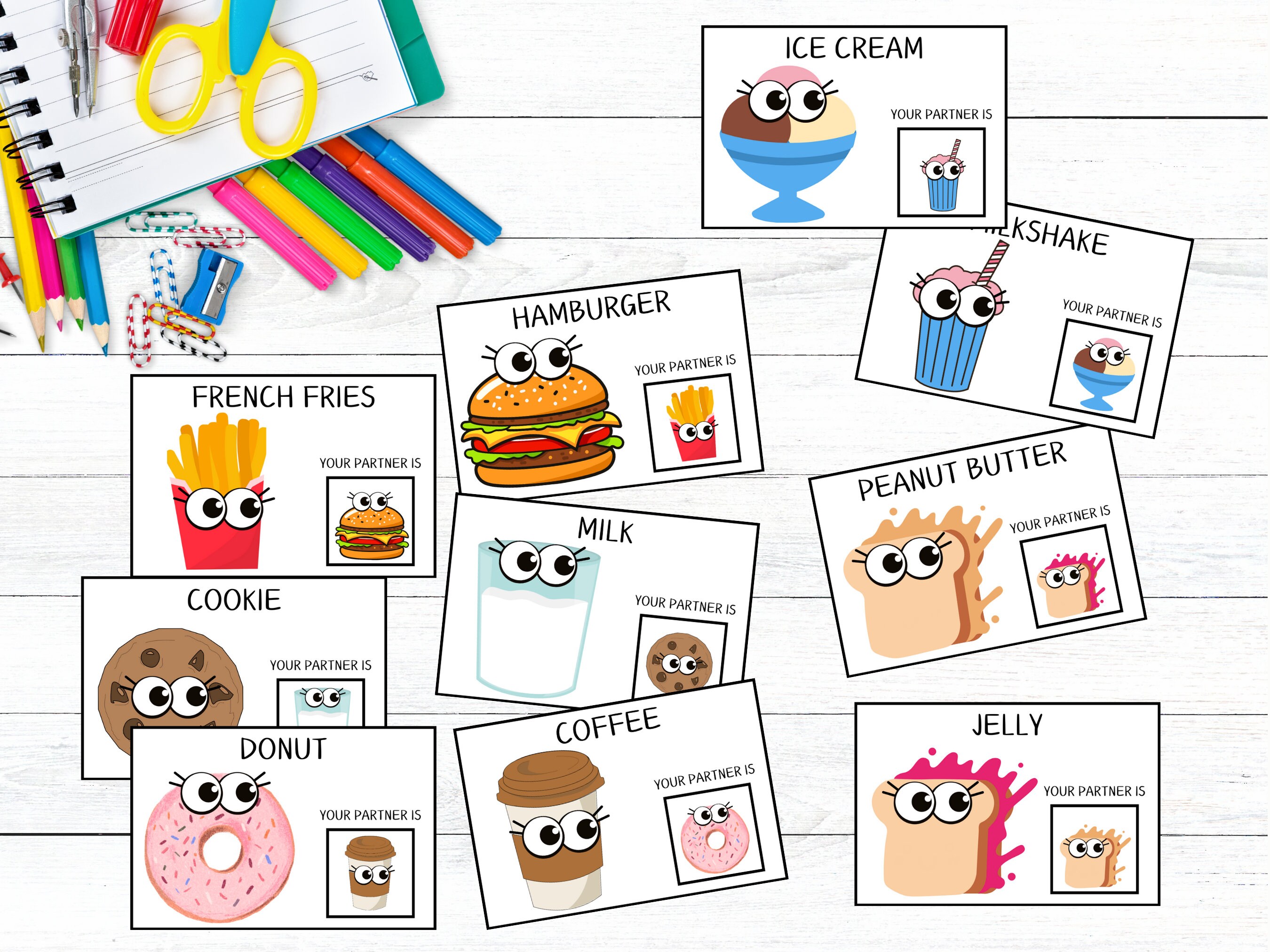 Partner Pairing Cards, Classroom Management, Pairing Cards, Peanut ...