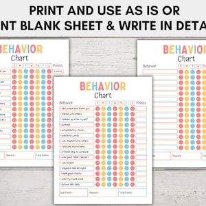 Behavior Chart for Kids, Reward Bucks Printable, Reward Chart, Good ...