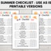 Editable Summer Checklist for Kids, Summer Child Checklist, Kids Chore ...