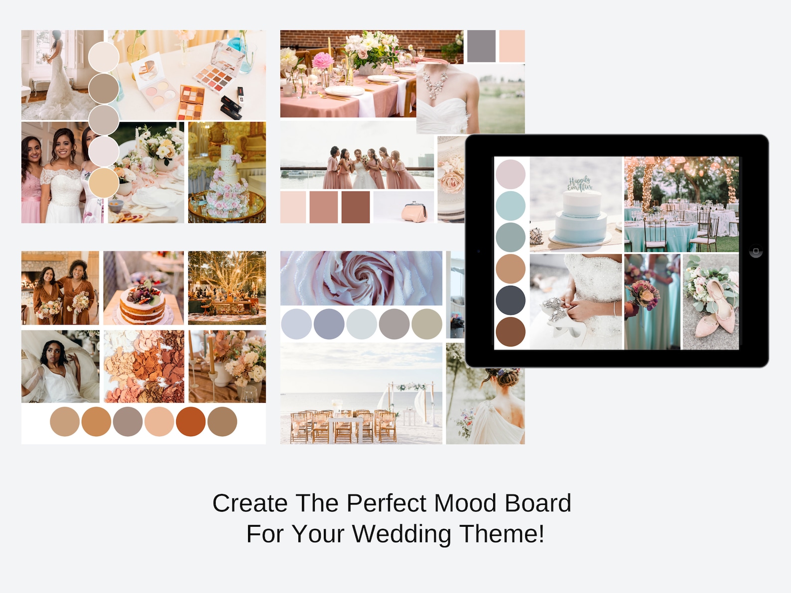 Wedding Mood Board Template, Mood Board Templates Canva, Editable Mood ...