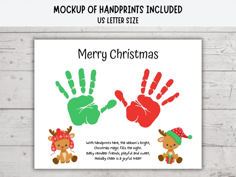 Christmas Baby Reindeer Handprint Craft, Merry Christmas Handprint ...