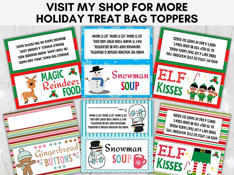 Snowman Soup Bag Topper, Christmas Treat Bag Topper, Christmas ...