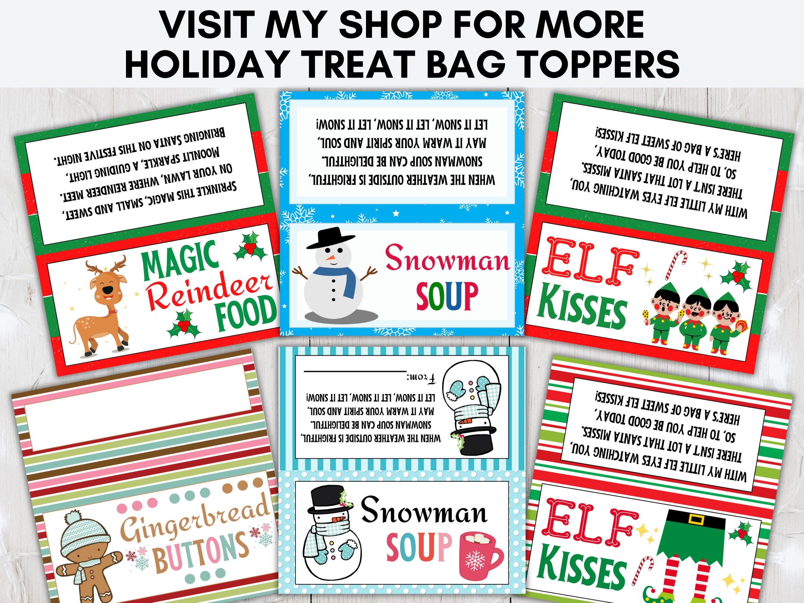 Snowman Soup Bag Topper, Christmas Treat Bag Topper, Christmas ...