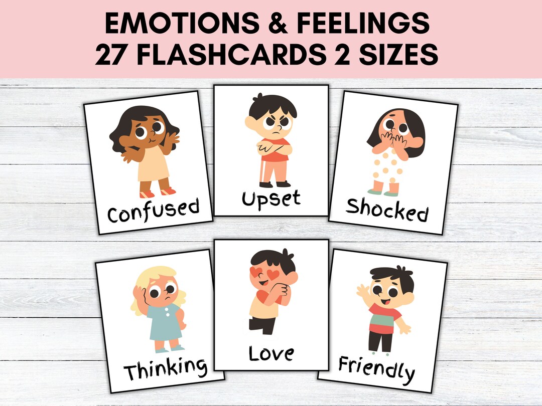 Emotions Flashcards, Feelings Flash Cards, Flashcard Printable ...