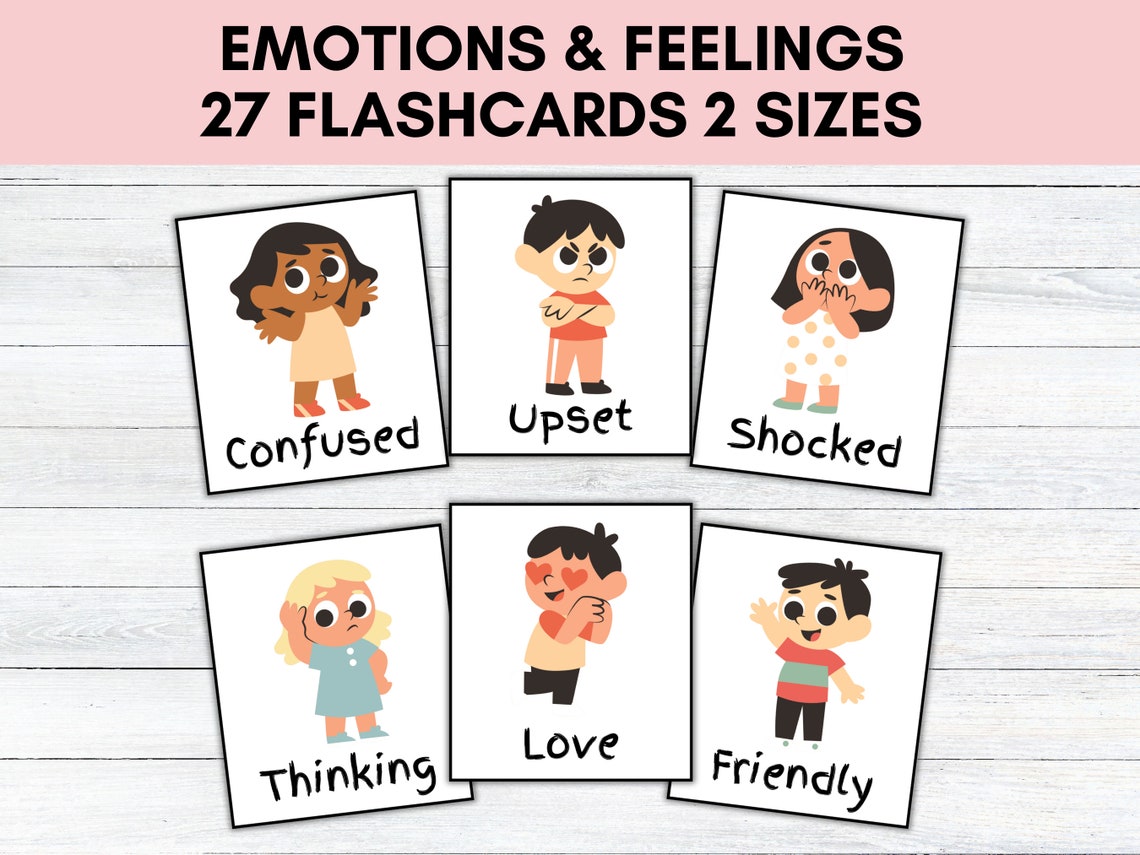 Emotions Flashcards, Feelings Flash Cards, Flashcard Printable ...