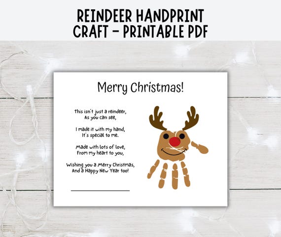 Reindeer Handprint Template