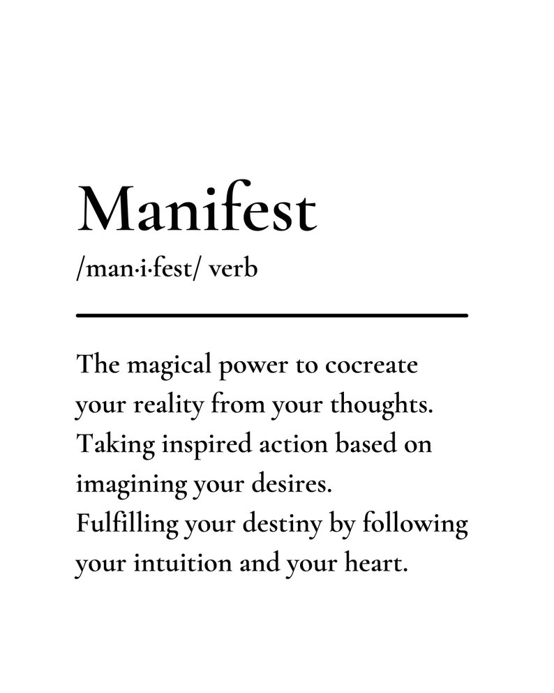 Manifest Definition Print Definition Print Manifest Manifest - Etsy
