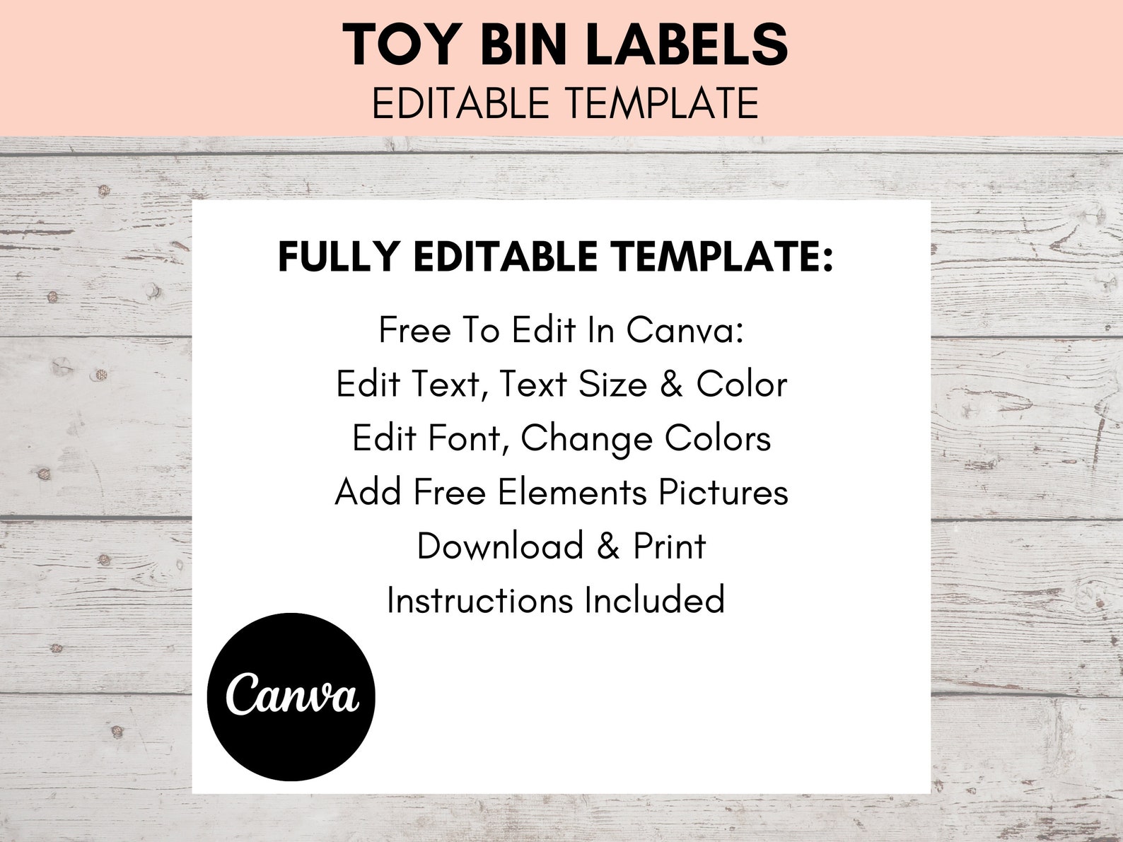 Toy Bin Labels, EDITABLE & PRINTABLE Toy Bin Storage Labels, Visual ...