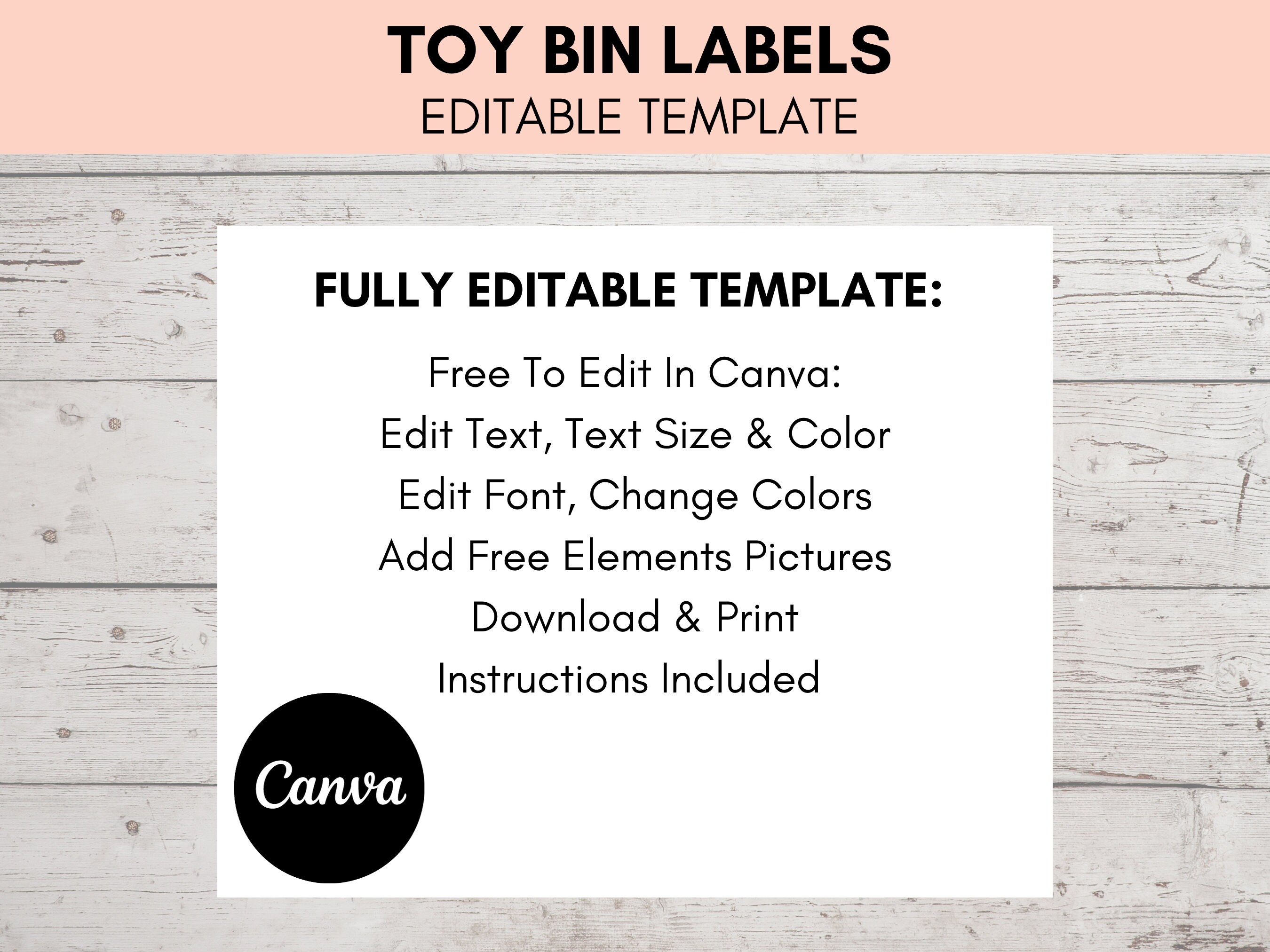 Toy Bin Labels, EDITABLE & PRINTABLE Toy Bin Storage Labels, Visual ...