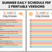 Summer Daily Schedule for Kids, Summer Schedule Printable Editable ...