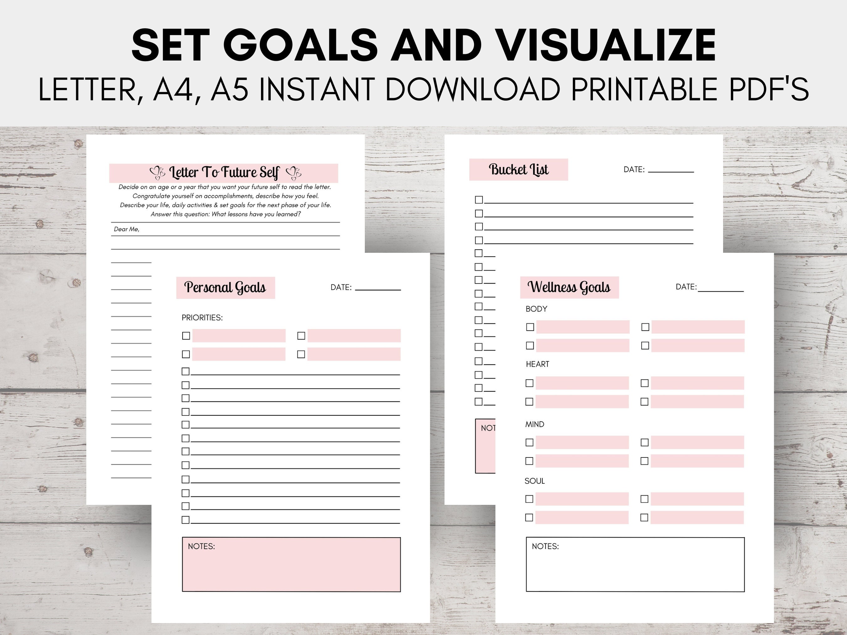 Daily Self Care Planner, Self Reflection, Sleep Mood Routine Tracker ...