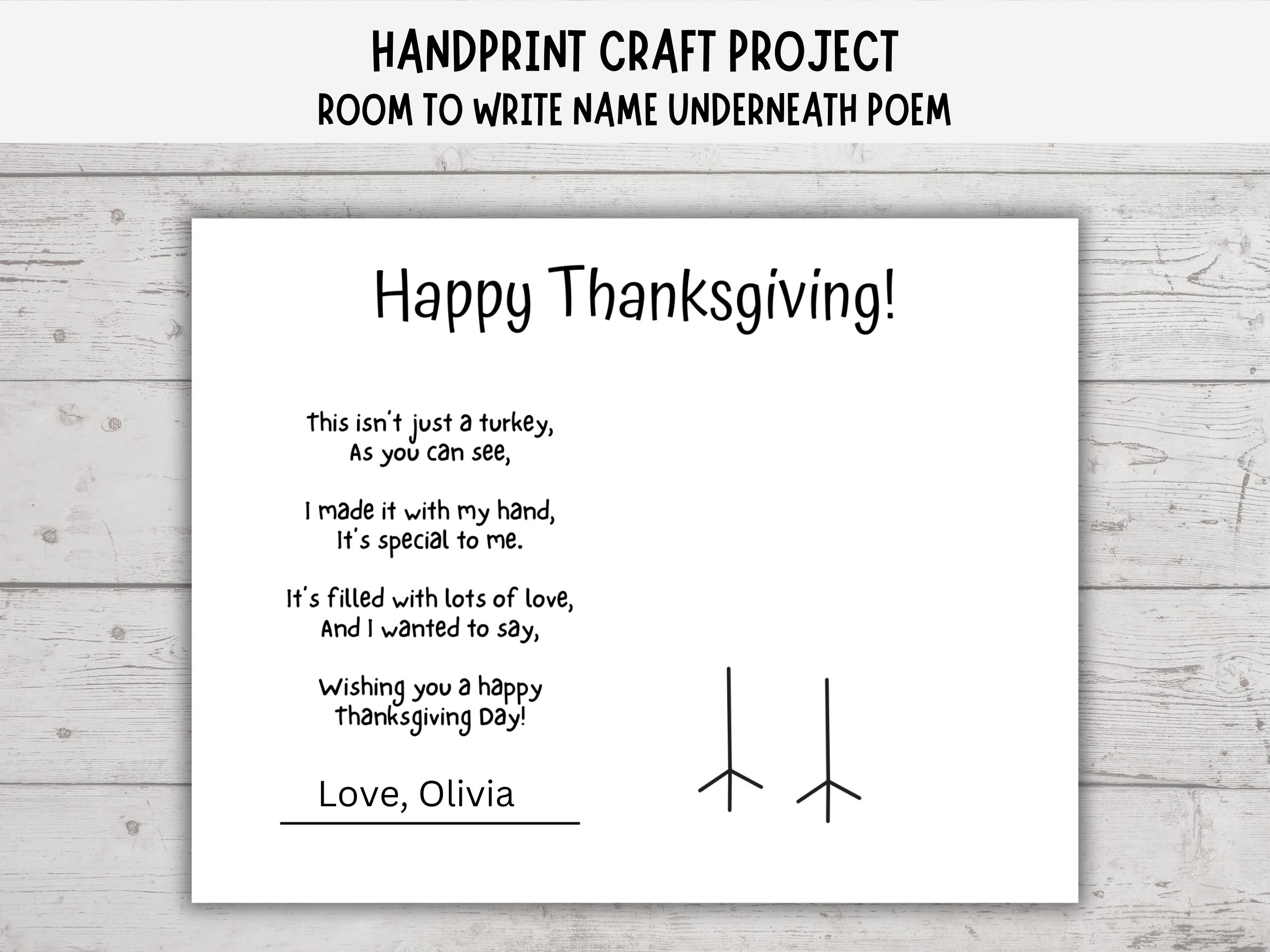 Thanksgiving Turkey Handprint Craft, Happy Thanksgiving Handprint Art ...