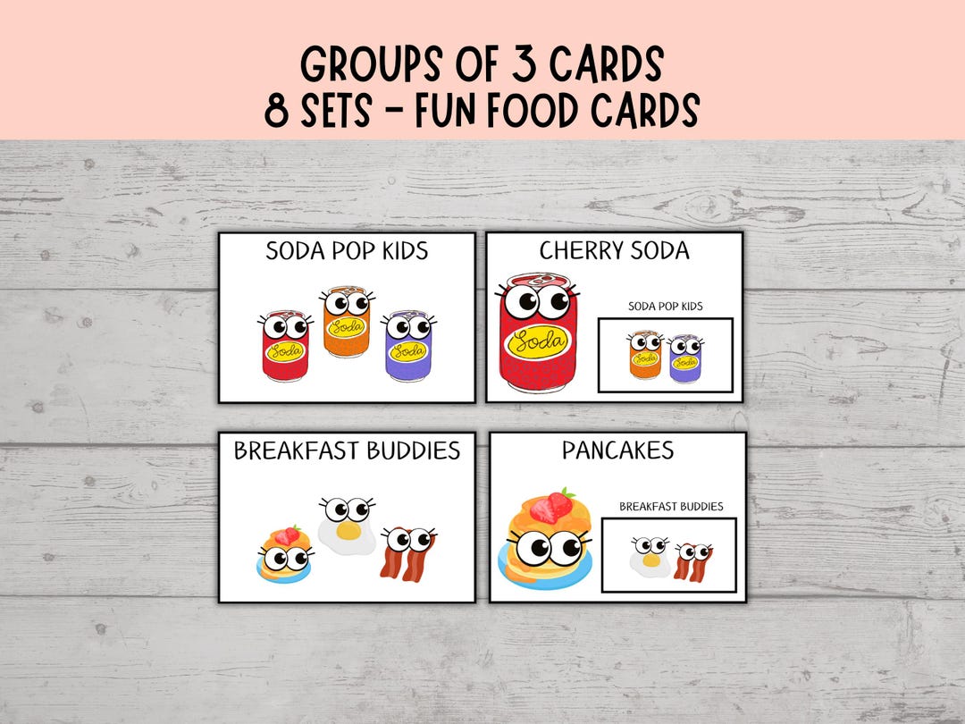 Groups of 3 Pairing Cards, Classroom Management, Food Pairing Cards ...