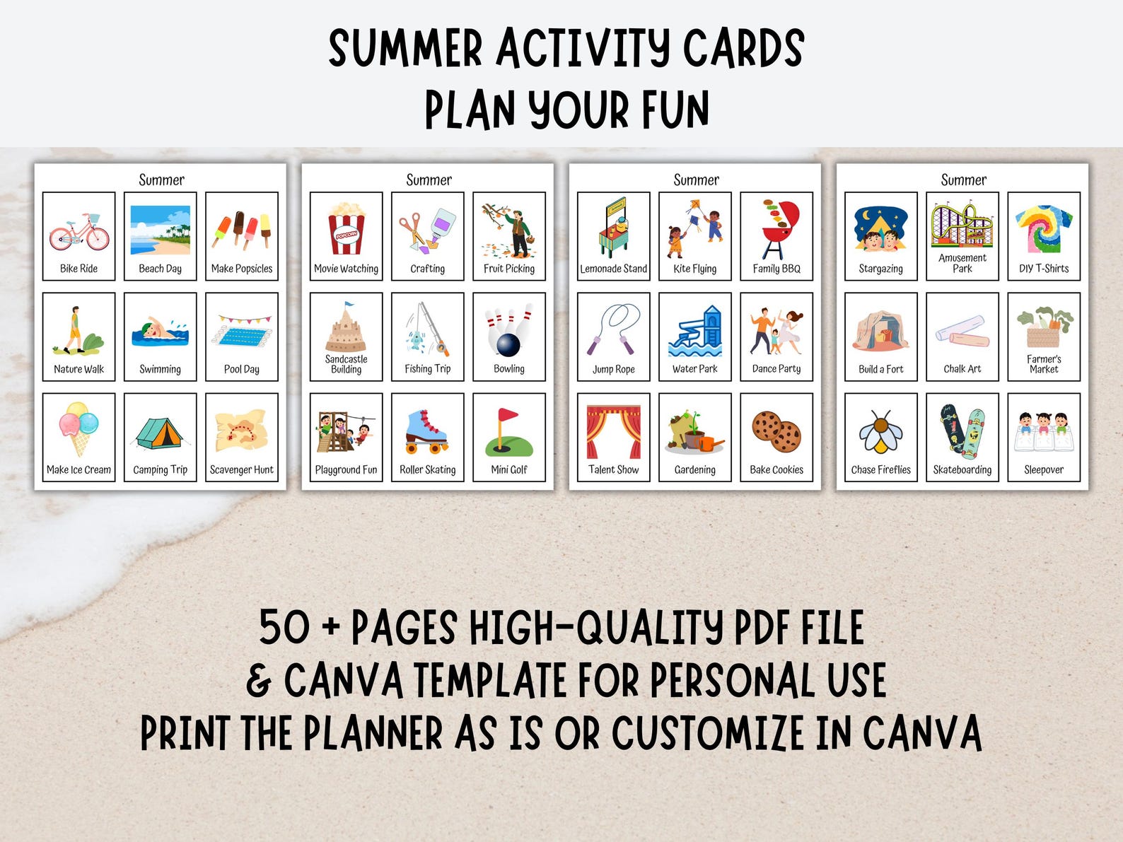 Summer Planner for Kids, 2025 Printable, Editable Canva Template ...