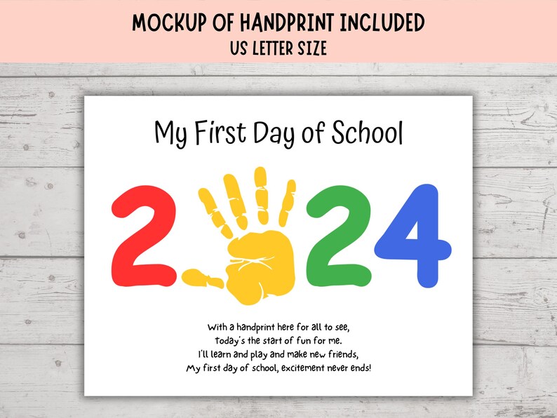 First Day of School Handprint Craft, 2024, Back to School Handprint Art ...