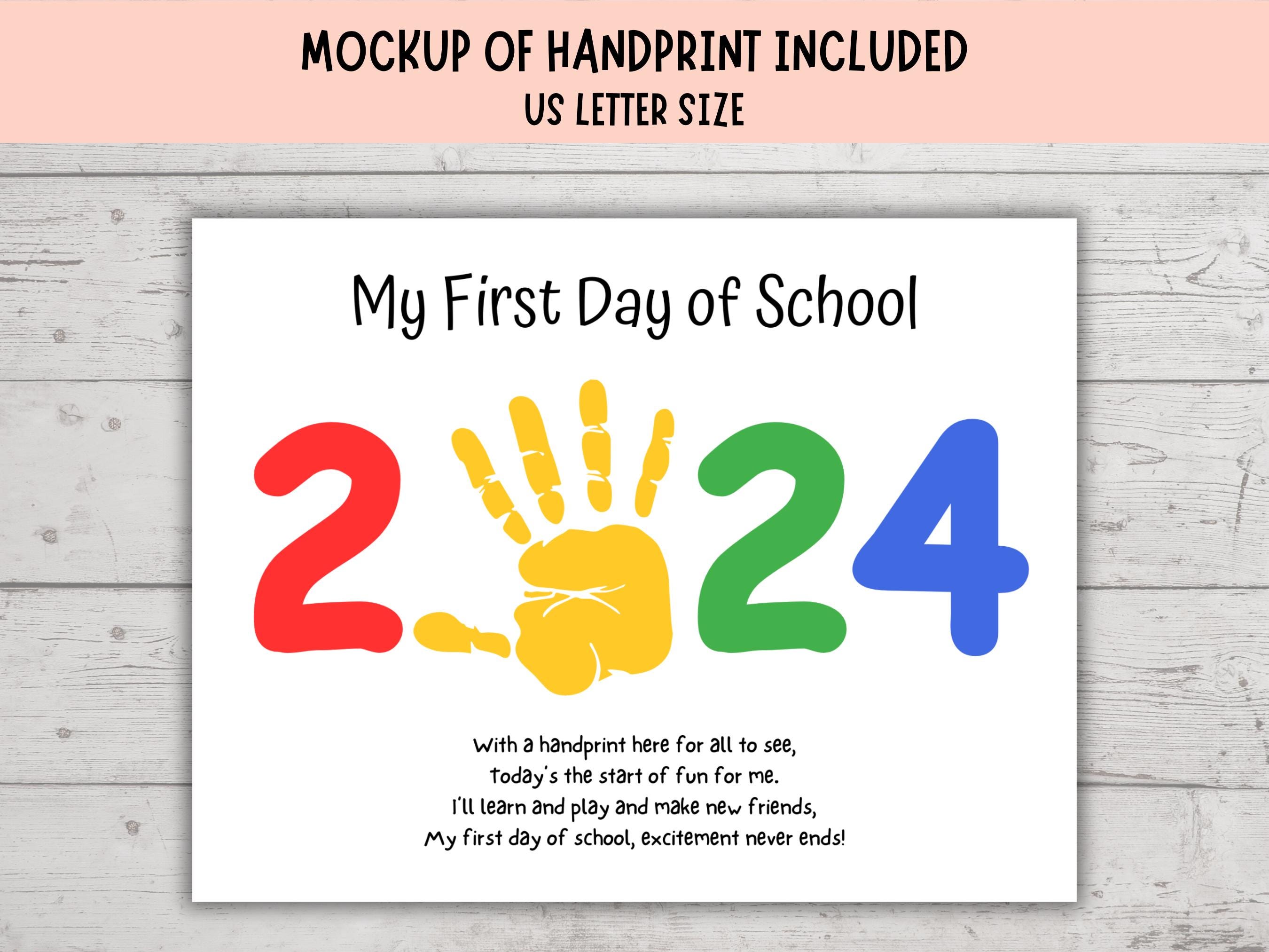 First Day of School Handprint Craft, 2024, Back to School Handprint Art ...