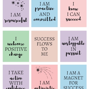 Positive Affirmation Cards Printable, Daily Affirmations for Success ...