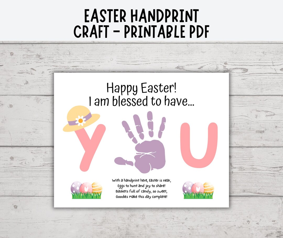 Easter Handprint Craft, Spring Easter Handprint Template, Easter ...