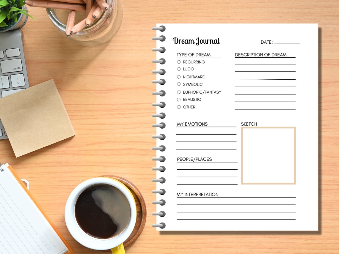 Dream Journal Printable, Dream Journal PDF, Dream Tracker, Dream Diary ...