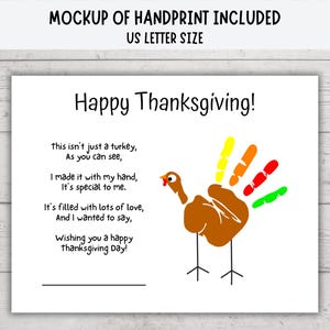 Thanksgiving Turkey Handprint Craft, Happy Thanksgiving Handprint Art ...