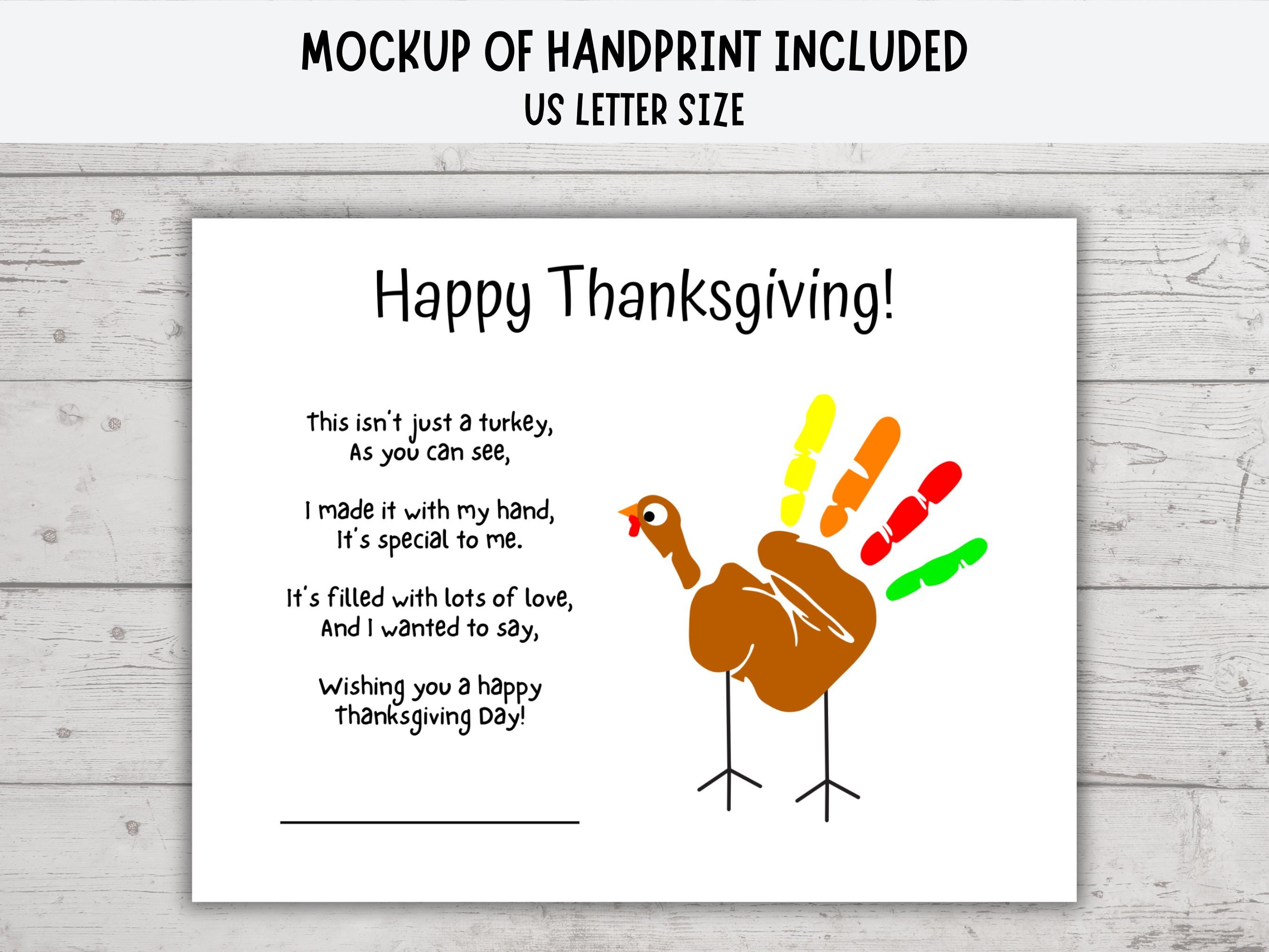 Thanksgiving Turkey Handprint Craft, Happy Thanksgiving Handprint Art ...